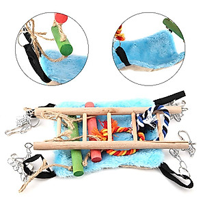 Pet Climbing Rope Net, Bird Climbing Rope Ladder Small Animal Ferret Parrot Rat Bird Swing Rope Hanging Net Cage Pets Swing Bed Toy for Birds Rats Hamster