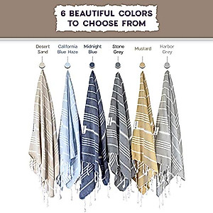 mioeco Organic Cotton Turkish Hand Towel - 20" x 38" Large Classic Luxury Set of 2 - Decorative Hand Towels for Bathroom, Kitchen & Home - Super Absorbent & Quick Drying - Prewashed