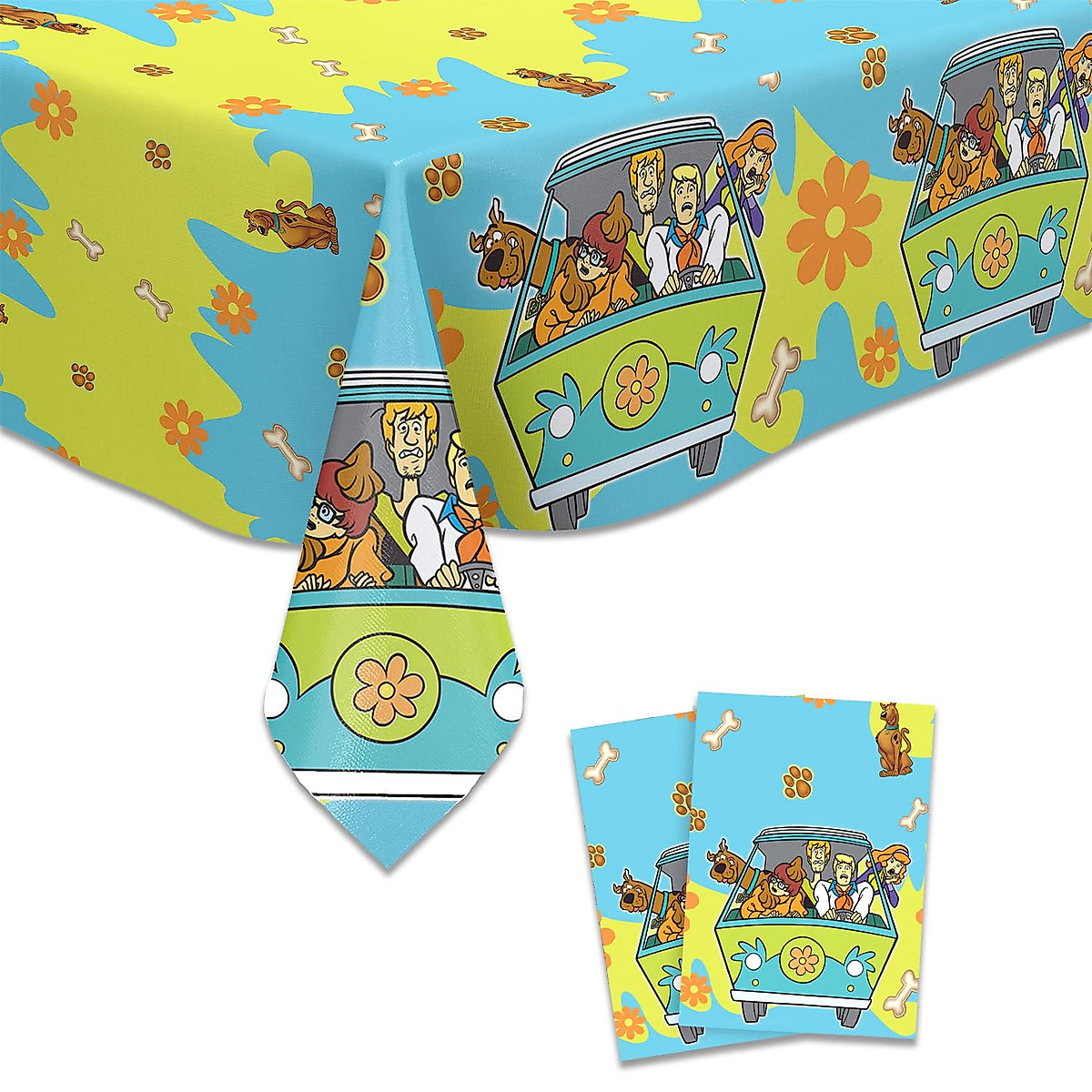 Generic 2Pcs Scooby Tablecloth Disposable Tablecover Birthday Party Supplies and Decorations for Kid Boy Baby Shower Rectangle Tables 70""X42"",2 Pack, Red