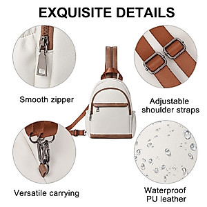 CLUCI Sling Bags for Women, Small Sling Bag for Women, Crossbody Bags for Women, Leather Sling Backpack Convertible Travel