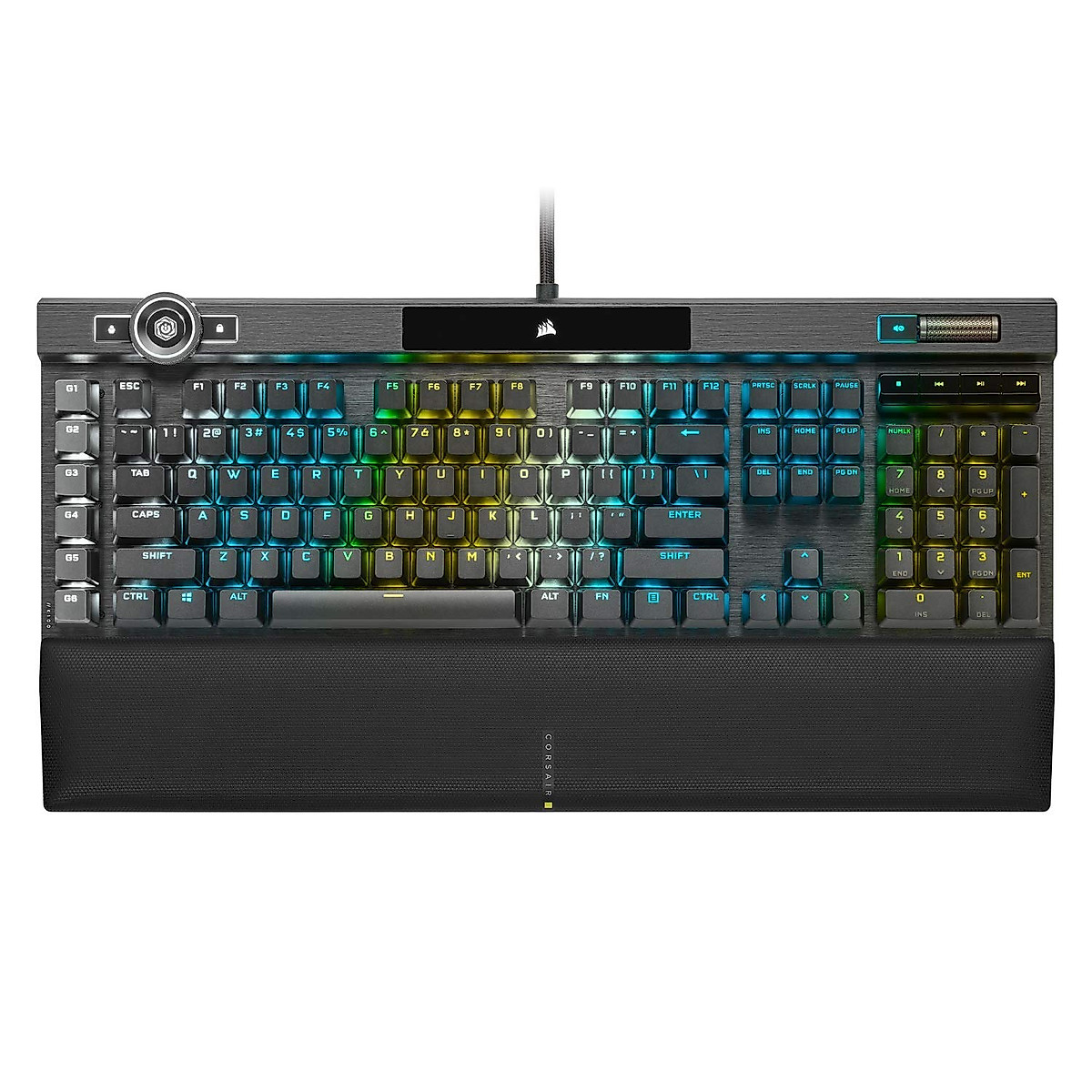 Corsair K100 RGB Optical-Mechanical Gaming Keyboard - Corsair OPX RGB Keyswitches - AXON Hyper-Processing Technology for 4X Faster Throughput - 44-Zone RGB LightEdge (Renewed)