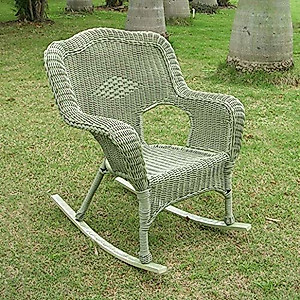 International Caravan Furniture Piece Camelback Resin Wicker Rocker