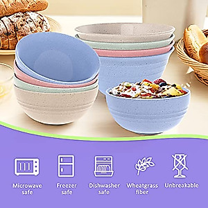 Unbreakable Cereal Bowls 30 OZ, KepRodp Wheat Straw Bowls Reusable, Eco Friendly, Dishwasher & Microwave Safe, BPA Free, Lightweight Bowl for Cereal, Camping, RV, Salad, 4 Pack