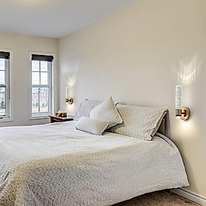 YZMARYT Wall Sconces Set of Two, Gold Wall Sconce, 11inch Wall Sconces Indoor, Bathroom Sconce, Bubbled Crystal Glass 10W Bathroom Vanity Light, Suitable for Bathroom, Hallway, Bedroom (Set of 2)