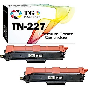 (2-Pack) TG Imaging (2xBlack) Compatible TN-227 Toner Cartridge Replacement for TN227BK High Page Yield for HL-L3210CW HL-L3270CDW HL-L3290CDW MFC-L3750CDW Printer (Black Only)