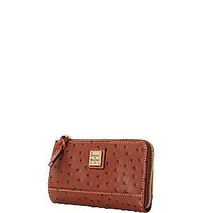 Dooney & Bourke Handbag, Ostrich Folded Zip Wristlet - Cognac