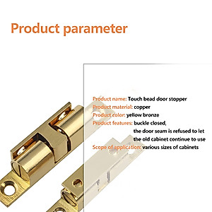 push the latch.door catch,Drawer Cabinet Catch 2 Pack Closet Ball Tension Latch Golden Copper Closet Door Ball Catch Double Ball Roller Catchs with Screws for Kitchen Cabinet, Cupboard, Wardrobe Door,