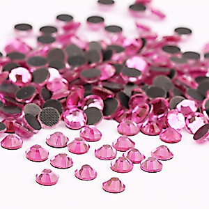 BEADSLAND Crystal Hotfix Rhinestone,Machine Cut Stone 1440pcs/pkg (Dk.Pink,SS10/3mm)