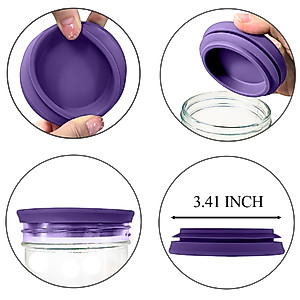 Wide Mouth Mason Jar Lids - Large Mouth Canning Lids Fit for All Wide Mouth Mason Jars,Food Grade Silicone Mason Jar Caps,Dishwasher Safe,Leak Proof Reusable Lids