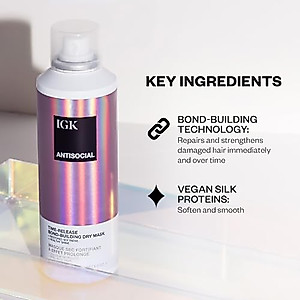 IGK Antisocial Overnight Bond-Building Dry Hair Mask Travel