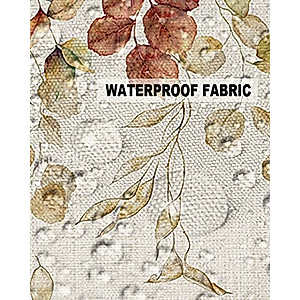 Outdoor Pillow Covers for Patio Furniture 20x12 inch 2PCS, Rectangle Waterproof Garden Cushion Vintage Eucalyptus Leaves Dahlia Farmhouse Throw Pillow Cover Shell for Sofa Couch Bench Seat