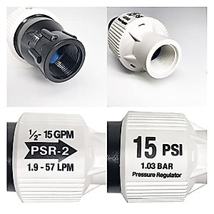 NUODITOS Gardening Watering System Tools Micro Drip Irrigation System Pressure Regulator Irrigation Garden Watering System 10 Or 15 Or 20PSI Both Ends Interface 3/4'' Female Thread (15 PSI)