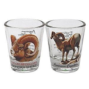 American Expedition 2SHT-146 SET OF - 2 SHOT GLASSES - BIGHORN SHEEP