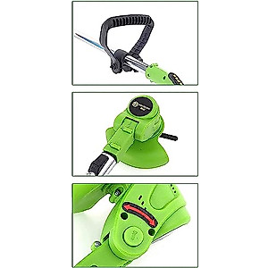 Cordless Grass Trimmer Lawn Mower Electric Rechargeable Adjustable Pruning Cutter Garden Tool 12V/24V-12V3000 mA 1 Battery