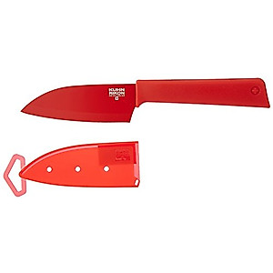Kuhn Rikon "Colori+" 8.66" Bulk Santoku Knife, Red