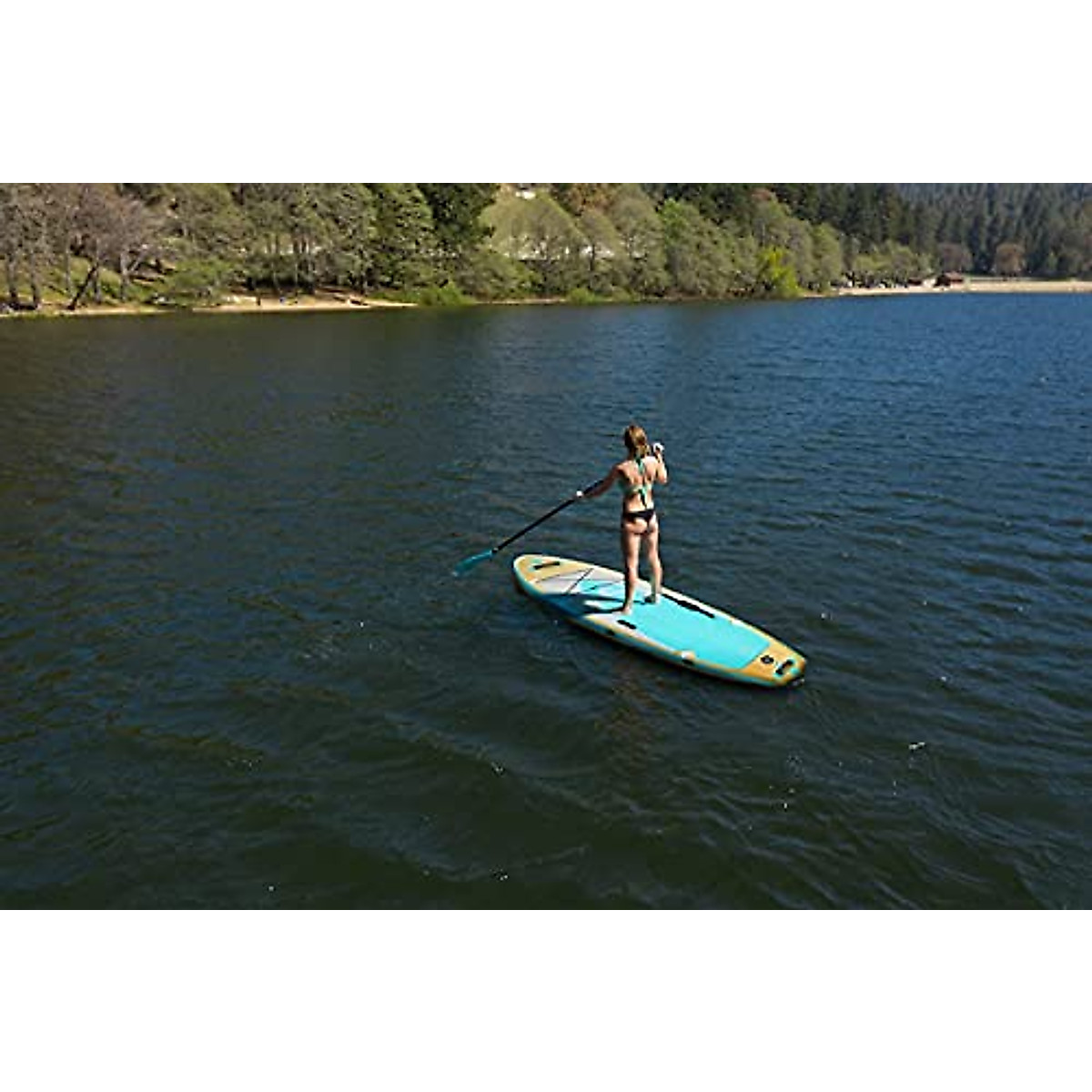 Abrazo Namaste Yoga Inflatable Stand Up Paddle Board for Adults - with Non-Slip Yoga Mat Surface, Includes SUP Accessories: Paddle, Patch Repair Kit, Hand Pump, SUP Leash, and SUP Backpack