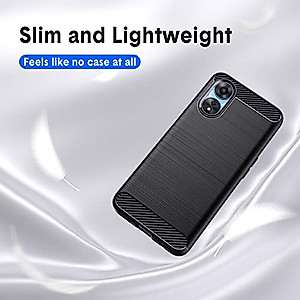 Natbok Compatible with Oppo A58 5G/A78 5G Case, Flexible TPU [Brushed Texture] [Anti-Slip] Shockproof Military Protection Bumper Phone Case,Slim Case Cover Compatible with Oppo A58 5G/A78 5G,Black