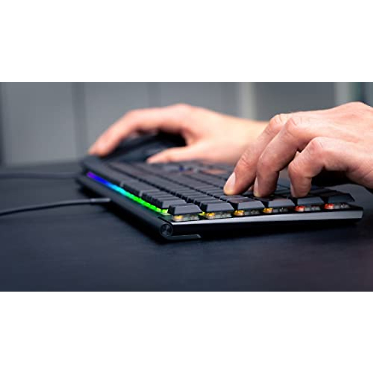 CHERRY MX 10.0N RGB, Flat Mechanical Gaming Keyboard, German Layout (QWERTZ), Wired, Original Switches MX Low Profile RGB Speed, Black