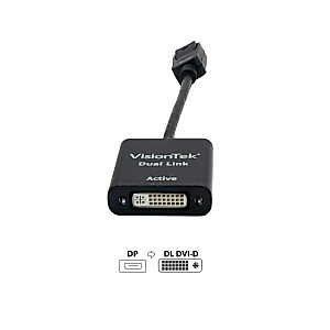VisionTek DisplayPort to DVI-D Dual Link Active Adapter, 7 Inches, Male to Female, for Lenovo, Dell, HP, Desktop Graphics and More (900639)