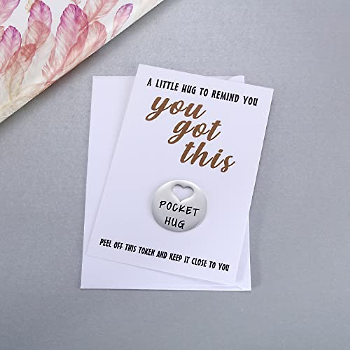 MIXJOY You Got This Pocket Hug Token & Greeting Card for Friends Family, Think of You Missing You Gift, Positivity Cheer Up Gift for Him Her, Sengding a Hug Gifts