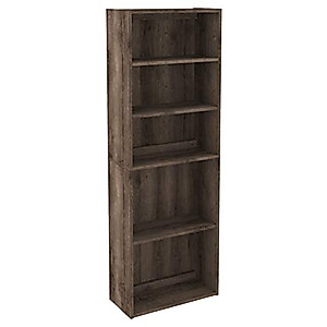 Signature Design by Ashley Arlenbry Modern Farmhouse 71" Bookcase with 4 Shelves, Weathered Oak Gray