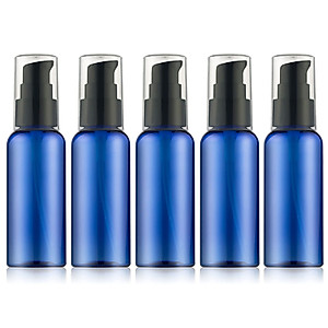 RAYNAG 5 Pack Empty Refillable Plastic Pump Bottle Ideal for Lotion Cream Essential Oil Travel Small Container,50ml/1.7oz