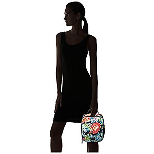 Vera Bradley Women's Recycled Lighten Up ReActive Lunch Bunch Lunch Bag, Happy Blooms Cross-Stitch, One Size