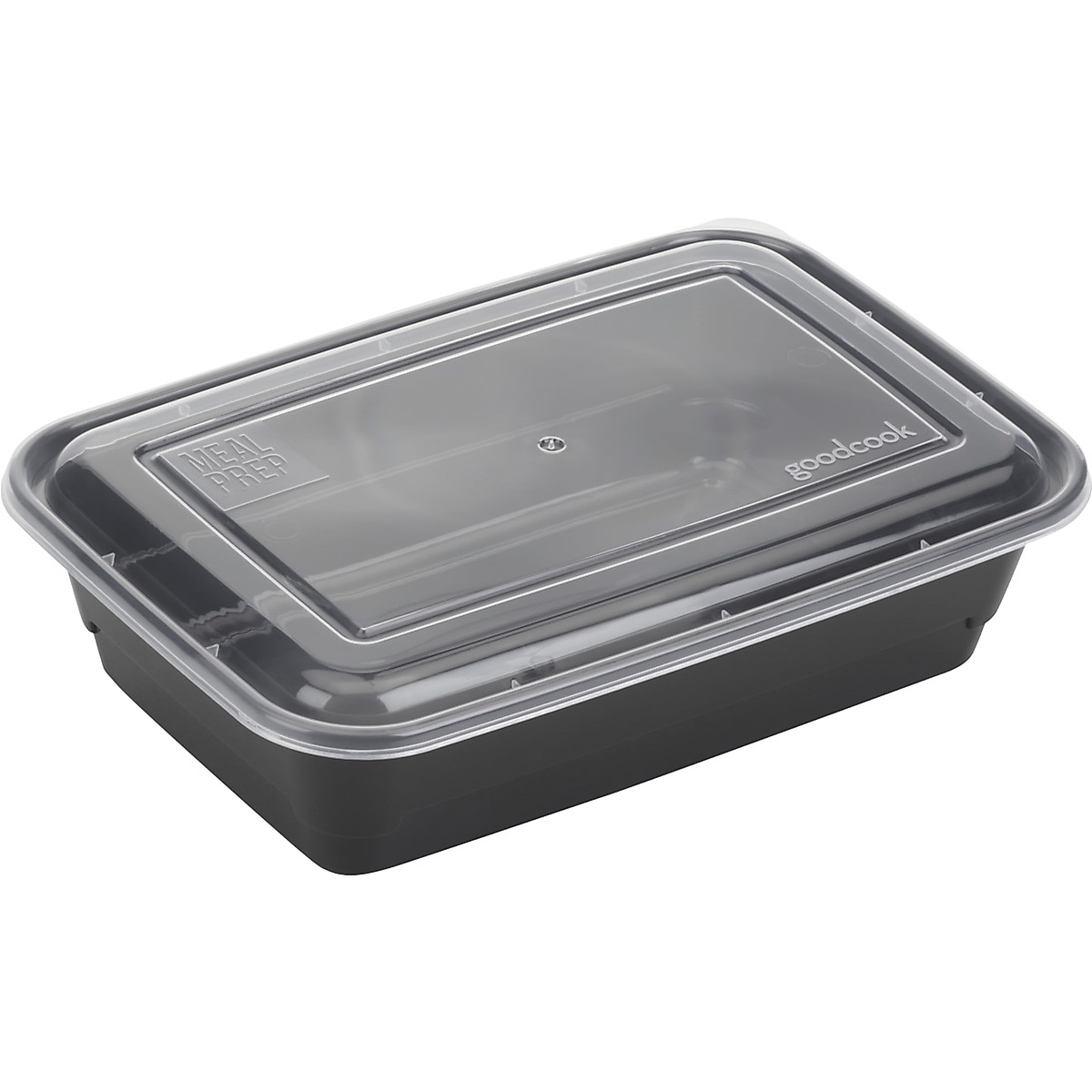 GoodCook Meal Prep Rectangle Single Compartment 30 units, Black, BPA Free