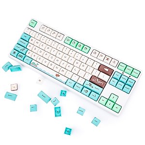 UniCusMech 135 Keys Set XDA Profile Custom Keycaps PBT Dye Sublimation ANSI Layout Keycaps Set for Gateron Kailh Cherry MX Switches Mechanical Gaming Keyboards (Animal Forest)