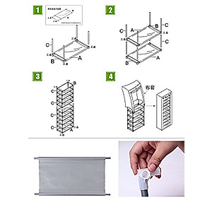 JASOYA Fashionable Room-saving 9 Lattices Non-woven Fabric Shoe Rack , Portable Shoe Rack,Coffee