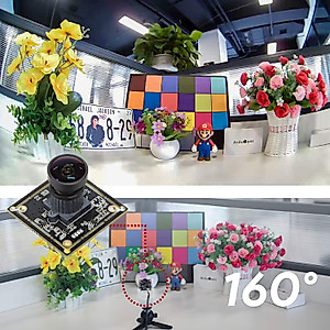 Arducam 1080P Low Light WDR Ultra Wide Angle USB Camera Module for Computer, 2MP CMOS IMX291 160 Degree Fisheye Mini UVC USB2.0 Webcam Board with Microphone, 3.3ft Cable for Windows Linux Mac OS