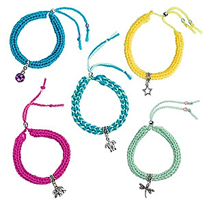 Creativity for Kids Quick Knit Charm Bracelets - Create 10 DIY Friendship Bracelets, Kids Jewelry Making Kit