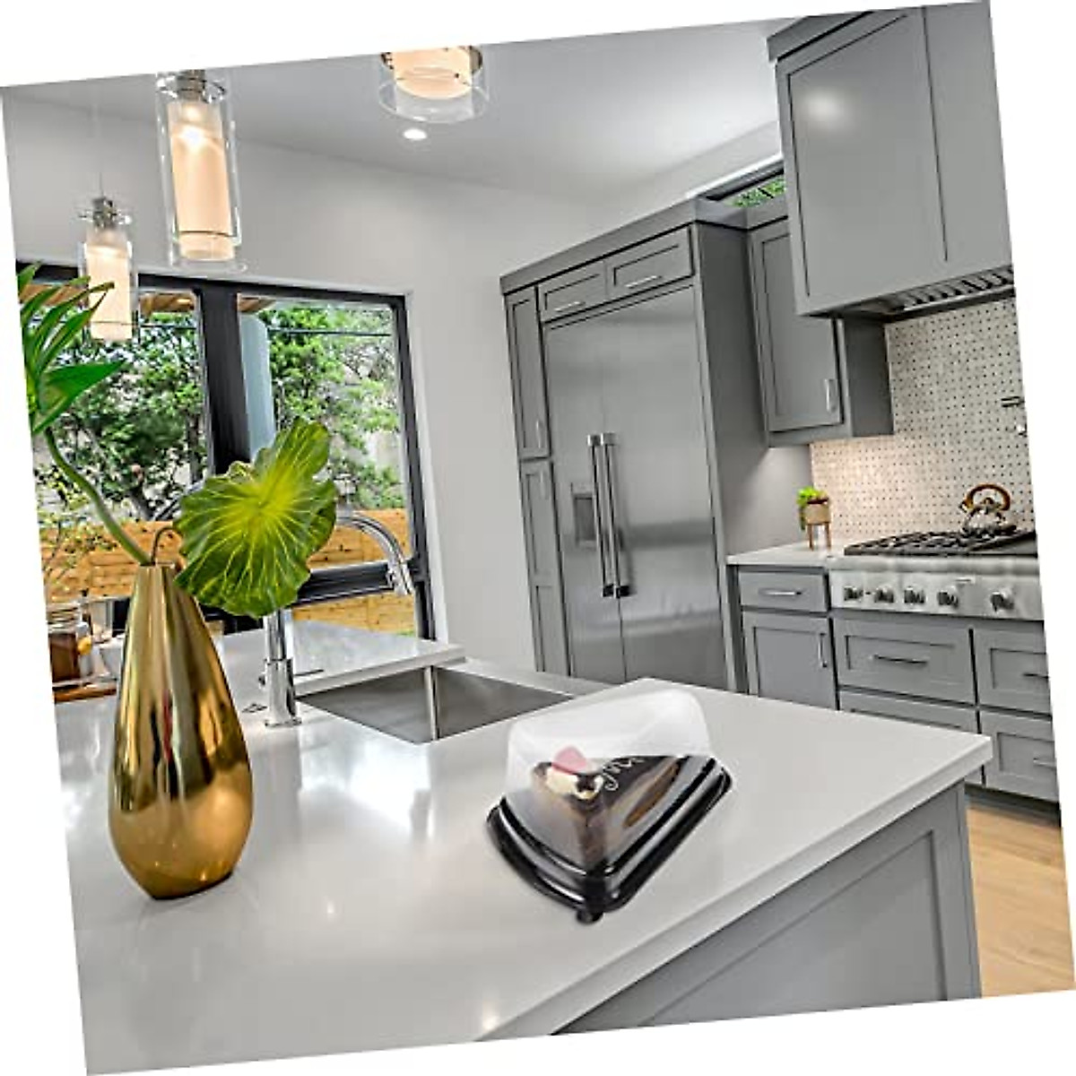 ULTECHNOVO 100 Pcs Boxes Cheesecake Box Muffin Cake Slice Holder Dome Cake Carrier Containers with Lids Mini Cupcake Container Plastic Cake Containers Pie Dessert With Cover Makeup 100pcs