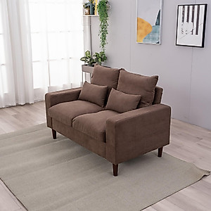 Panana Sofa Couch, Love Seat Couches for Living Room Chairs Loveseat, Compact Sofa for Apartment Dorm, Brown