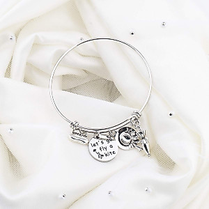 ENSIANTH Let’s Go Fly A Kite Bracelet Practically Perfect in Every Way Mary Poppins Inspired Jewelry Expandable Bangle Gifts For Her (Let’s Go Fly A Kite Bracelet)