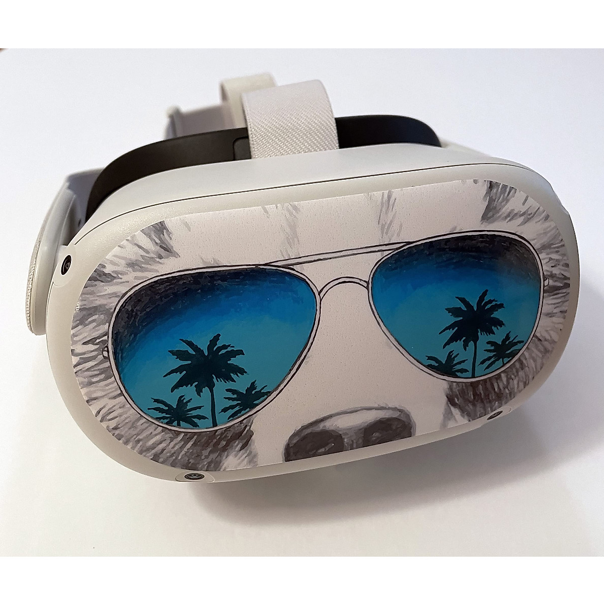 Bear with Sunglasses Decal for Quest 2 VR Headset - Meta/Oculus - Glossy Vinyl Sticker