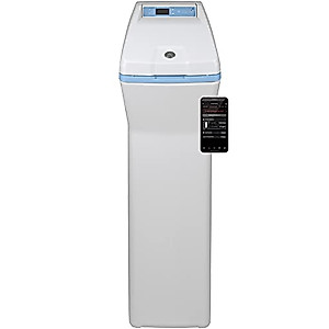 GE Smart Water Softener System with Leak Detect | 40,000 Grain | Reduce Hard Mineral Levels at Water Source | Wifi Connectivity | Improve Water Quality for Drinking, Laundry, Dishwashing | GXSHC40N