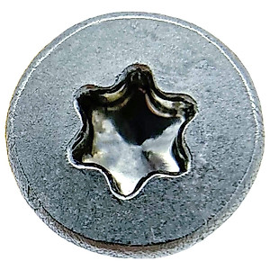 #10 x 4 Silver Star Stainless Steel Wood Screw Torx/Star Drive Head - Grade 305 Stainless Steel Torx/Star Drive Wood Screws - (1 Pound - 56 Approx. Screw Count)