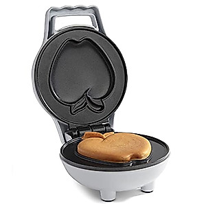 Mini Apple Waffle Maker - Make Breakfast Special for Kids or Adults w Individual 4 Inch Waffler Iron, Electric Non Stick Breakfast Kitchen Appliance, Great for College Dorms or Fun Gift