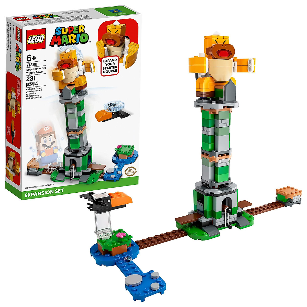 LEGO Super Mario Boss Sumo Bro Topple Tower Expansion Set 71388 Building Kit; Collectible Toy for Kids; New 2021 (231 Pieces), Multicolor