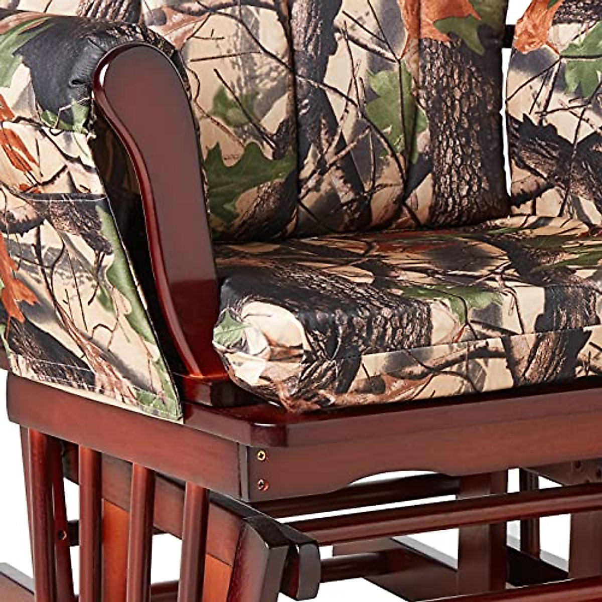 Artiva USA Wood Glider Chair and Ottoman Mircofiber Cushion Set