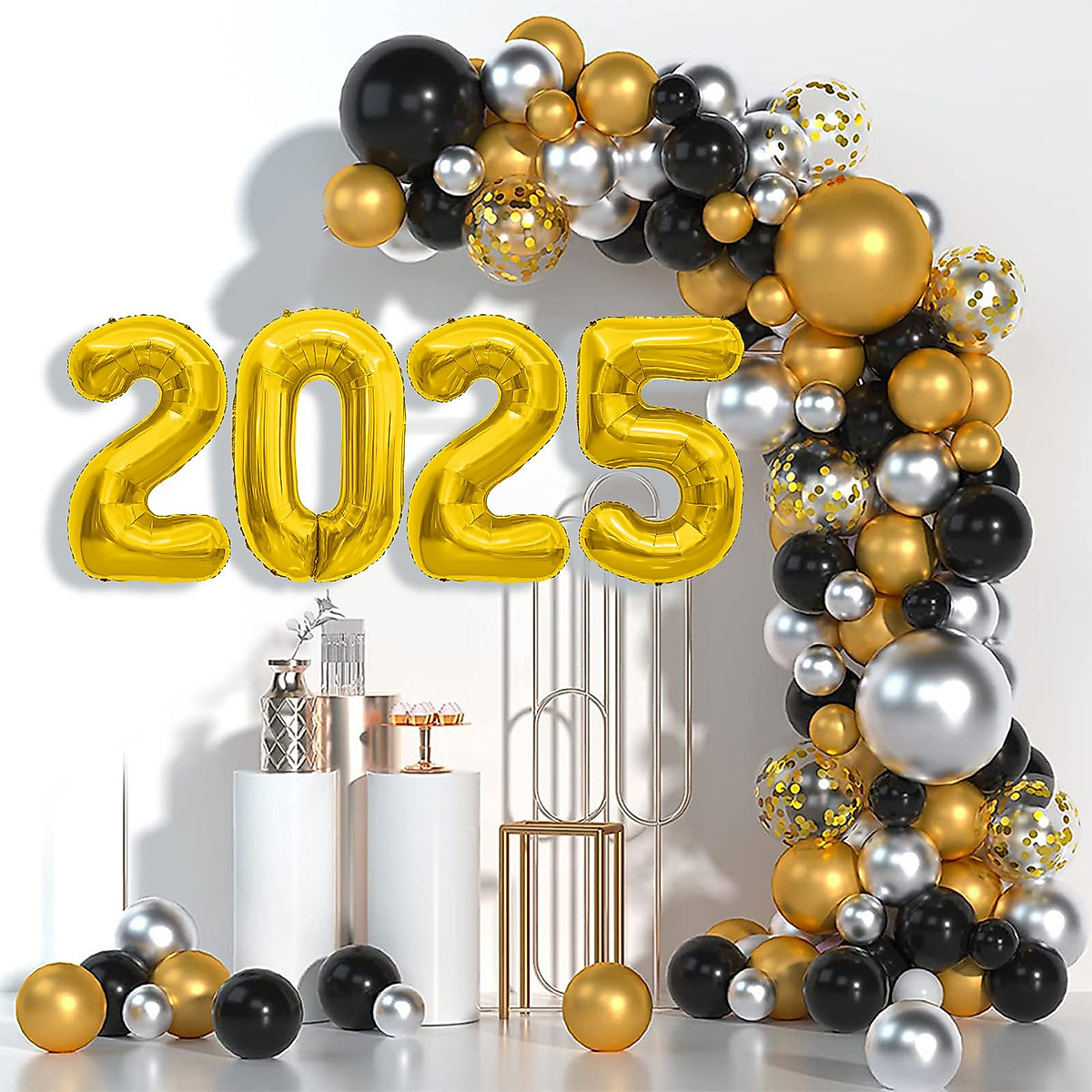 2025 Balloons, 40 inch Foil Gold Number Balloons 2 0 2 5, 2025 New Years Decorations, New Years Eve Party Supplies 2025, Class of 2025 Graduation Decorations, Happy New Year Decorations 2025