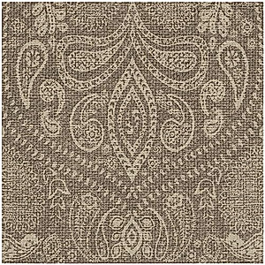 RUGGABLE Washable 3x5 Area Rug, Paisley Prom Dark Tan, Premium Rugs for Living Room, Bedroom, Kitchen, Office, Classroom with Gripper Non Slip Pad, Iris Apfel