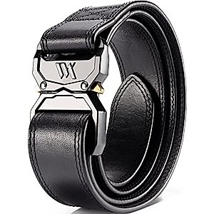 WOLFANT Leather Tactical Belt,100% Italian Solid Full Grain Leather Military Hiking Work Gun Belt with Quick Release Buckle…
