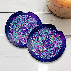 Scared Eye | Car Coasters for drinks Set of 2 | Perfect Car Accessories with absorbent coasters. Car Coaster measures 2.56 inches with rubber backing.