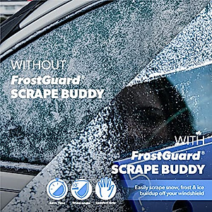FrostGuard Scrape Buddy Car Ice Scraper Scrape with a Smile - Quickly Remove Frost, Ice and Snow from Your Vehicle Windows and Wiper Blades - Acrylic with Comfort Neoprene Sleeve - Blue Frost