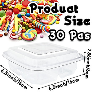 Haawooky 30 Pcs Bento Snack Containers,4 Compartment Meal Prep Lunch Containers with Lids,Food Storage Containers for School Work Travel