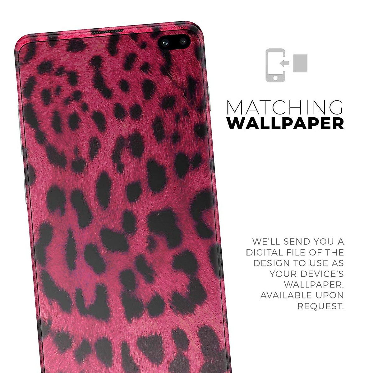 DesignSkinz Fuzzy Real Pink Leopard Print Protective Vinyl Decal Wrap Skin Cover Compatible with The Samsung Galaxy S20 (Screen Trim & Back Glass Skin)
