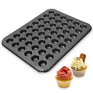 GOTOTOP Cupcake Pan, 48‑Cup Nonstick Mini Round Cupcake Pan Tray Baking Mould Bakeware Cooking Accessory, 48 Cups Muffin and Cupcake Pan, Grey