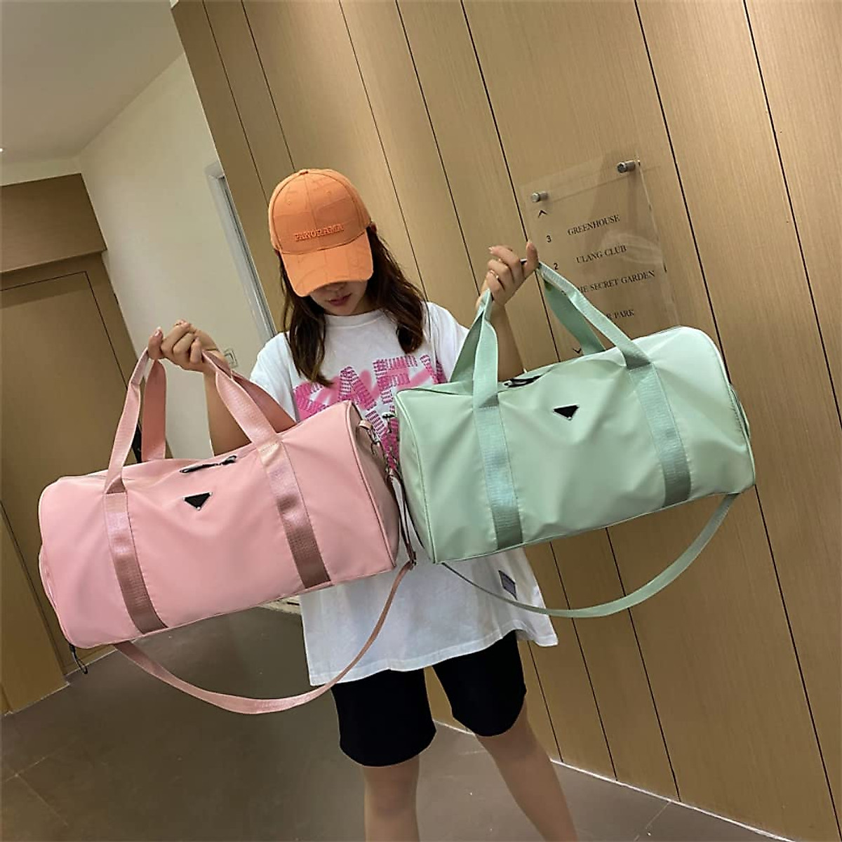 Gym Bag for Women Sports Tote Travel Bags Carry On with Shoe Compartment for Weekender Tennis Baseball Yoga School